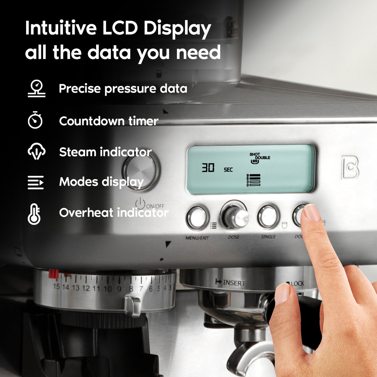 Casabrews 5700Pro™ All-in-One Espresso Machine with Digital LCD Displa
