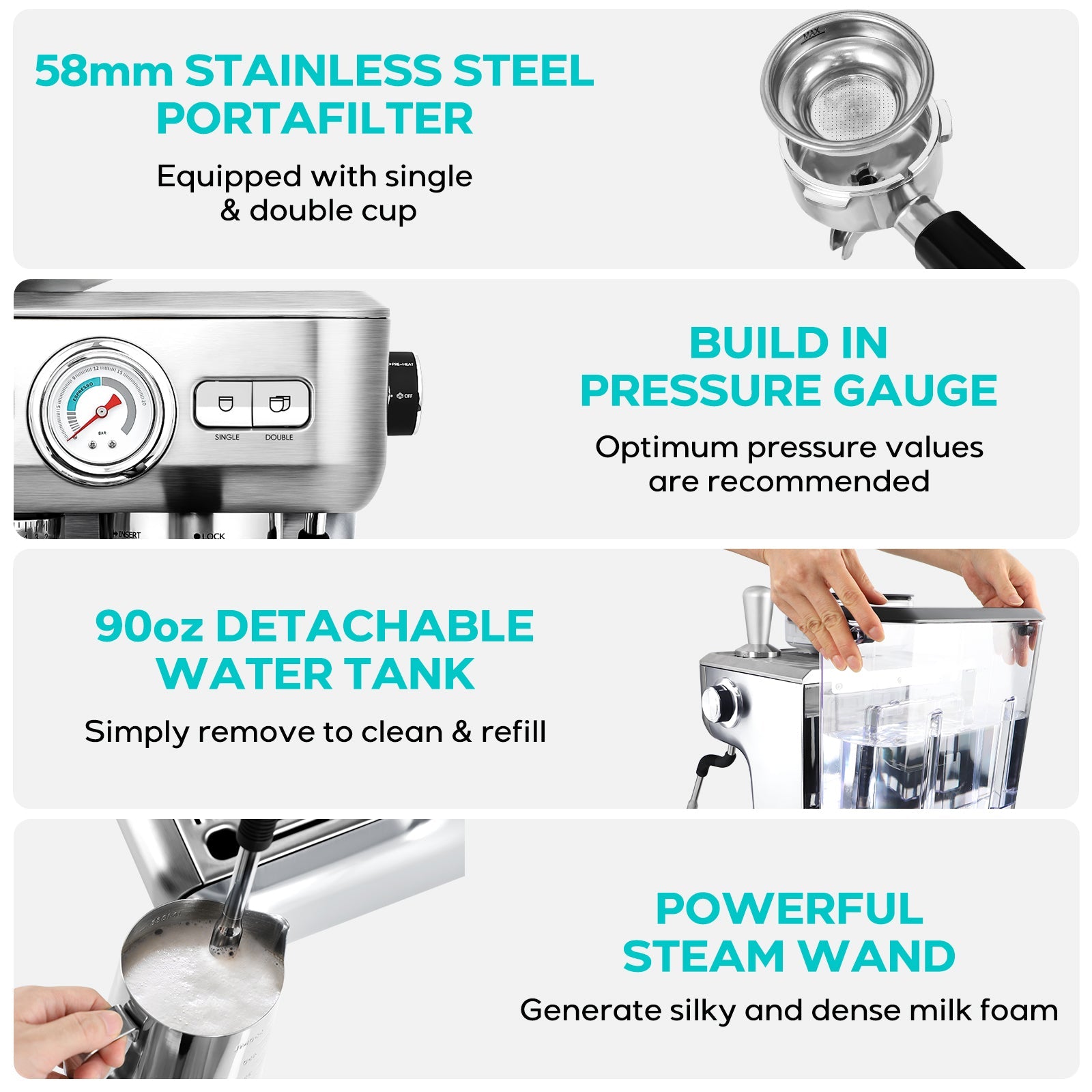 CM5700™ All-in-One Espresso Machine with Grinder and Milk Frother ...